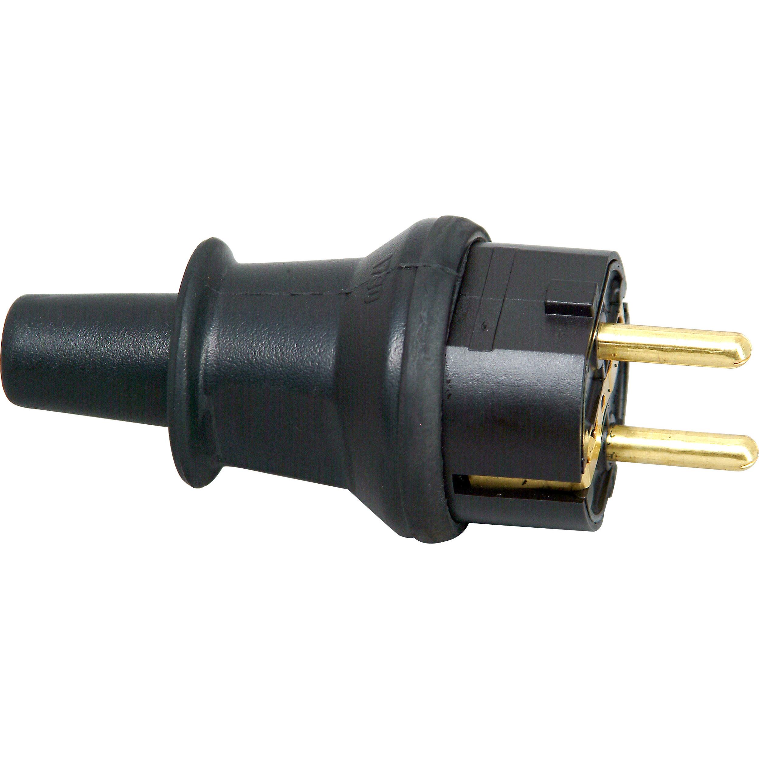 Grounding-type plug, polyamid/SEBS, unbreakable, with 2 earth-contact ...