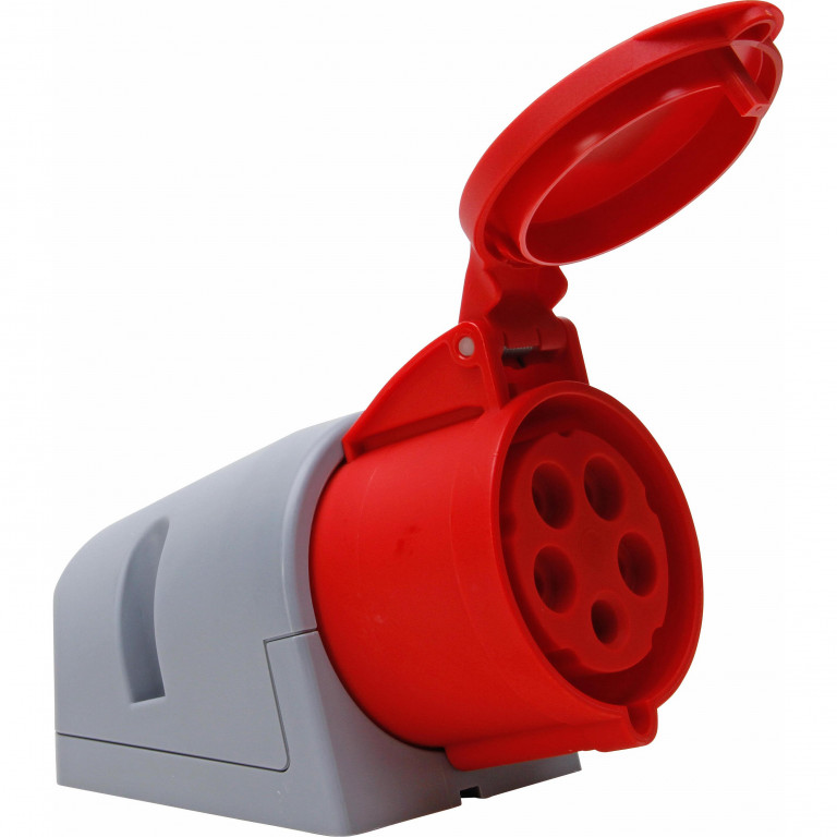 CEE-wall socket TURBO TWIST (screwless connection) with hinged lid, 5 ...