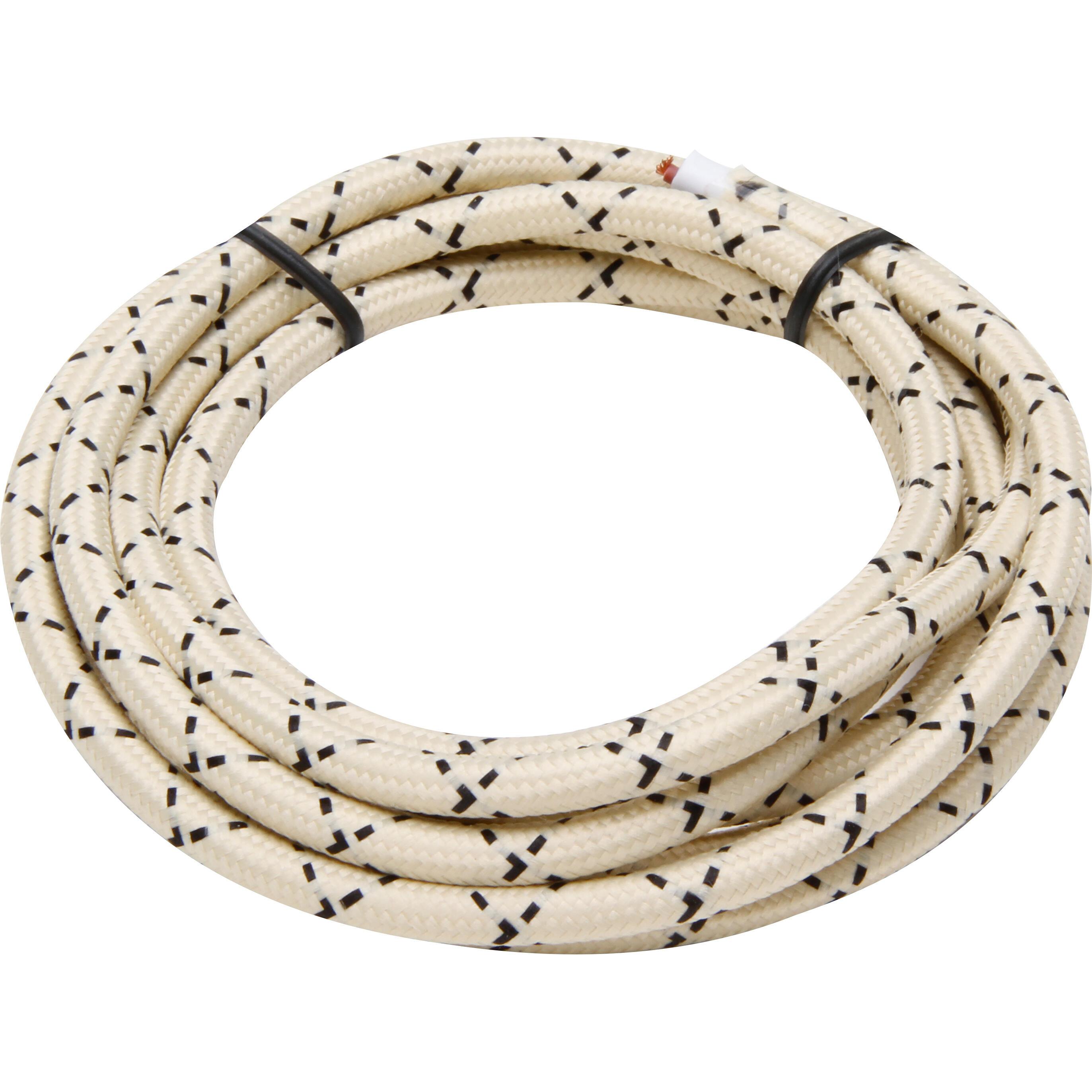 Textile cable, 3-core, 2m, colour: beige zig-zag – Heinrich Kopp GmbH