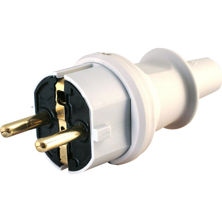 Grounding-type plug, polyamid/PVC, unbreakable, with 2 earth-contact to ...