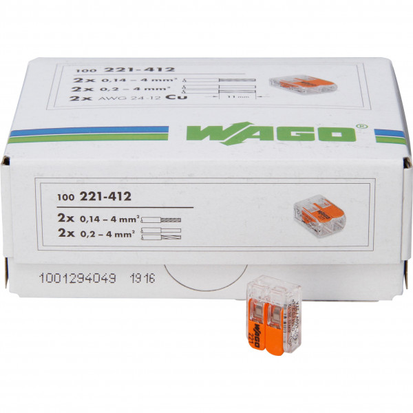 WAGO COMPACT clamp terminal-connectors, with lever, 2 conductors, max ...