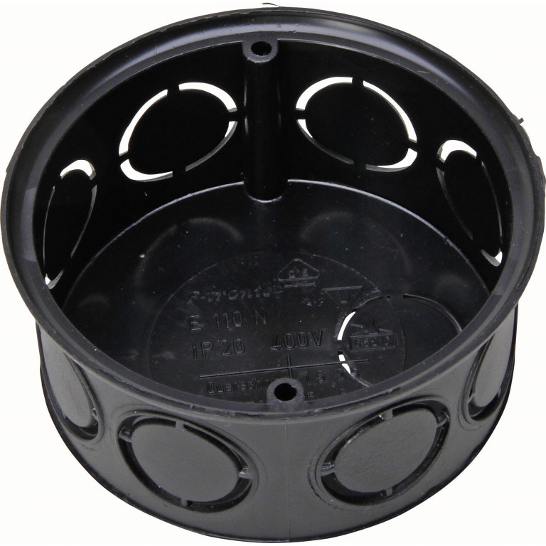Junction box, flush-mounted, diameter: 70mm, depth: 35mm, black, IP20 ...