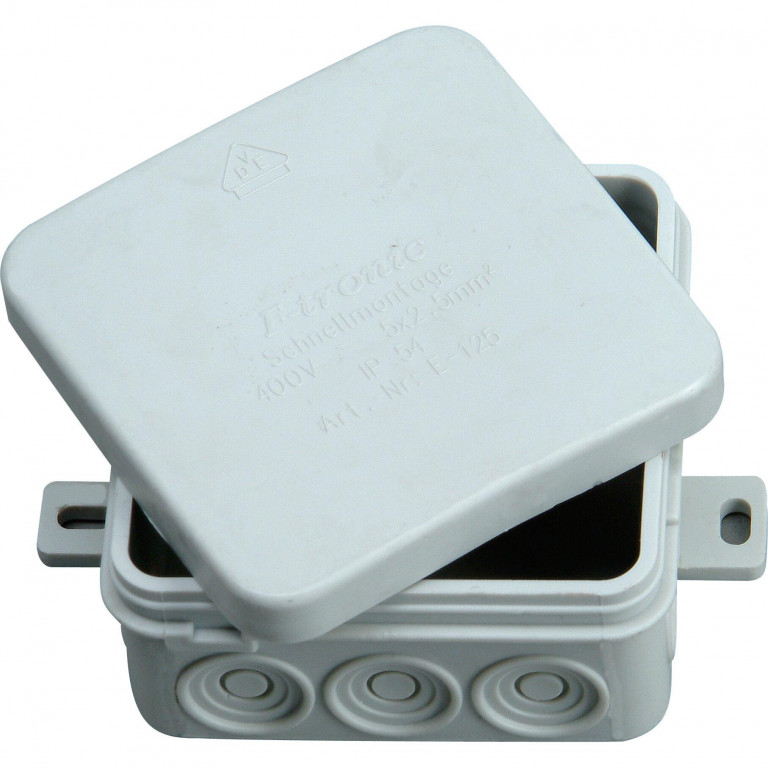 Junction box, for humid areas, 75x75x40mm, IP54, grey – Heinrich Kopp GmbH