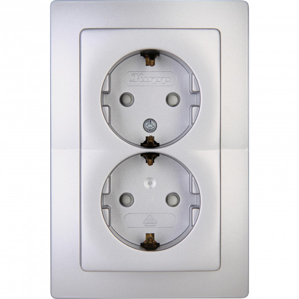 PARIS – double earthed socket outlet, with shutter, for the installation in a single switch box ...